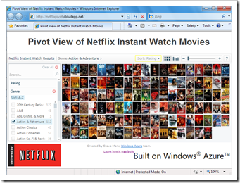 Pivot, OData, and Windows Azure: Visual Netflix Browsing - blog.smarx.com